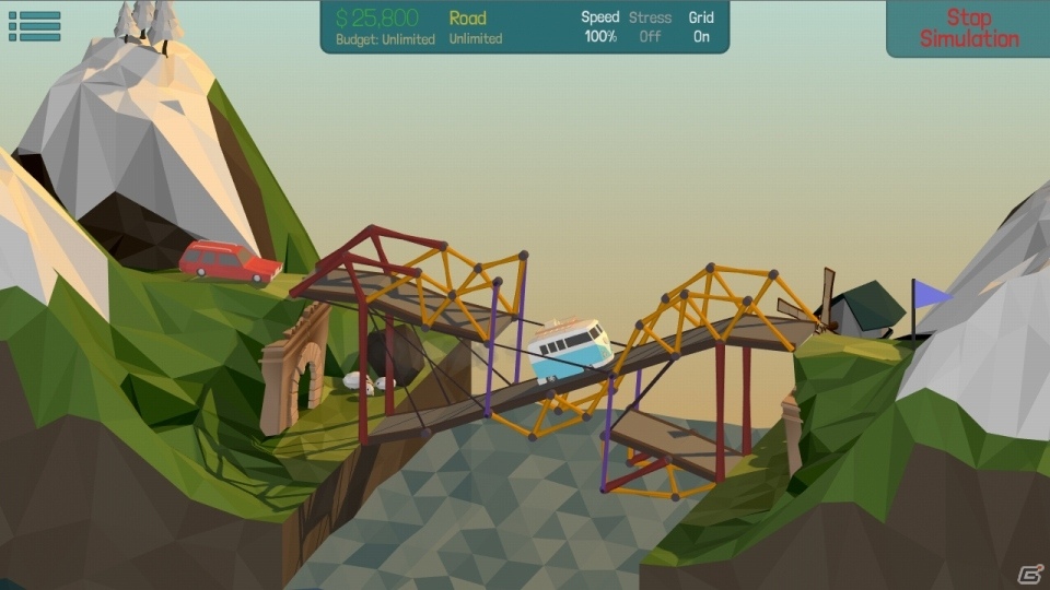 物理エンジンで予測不能の橋づくり！架け橋クラフトSLG「Poly Bridge」がSteamにて配信開始 | Gamer