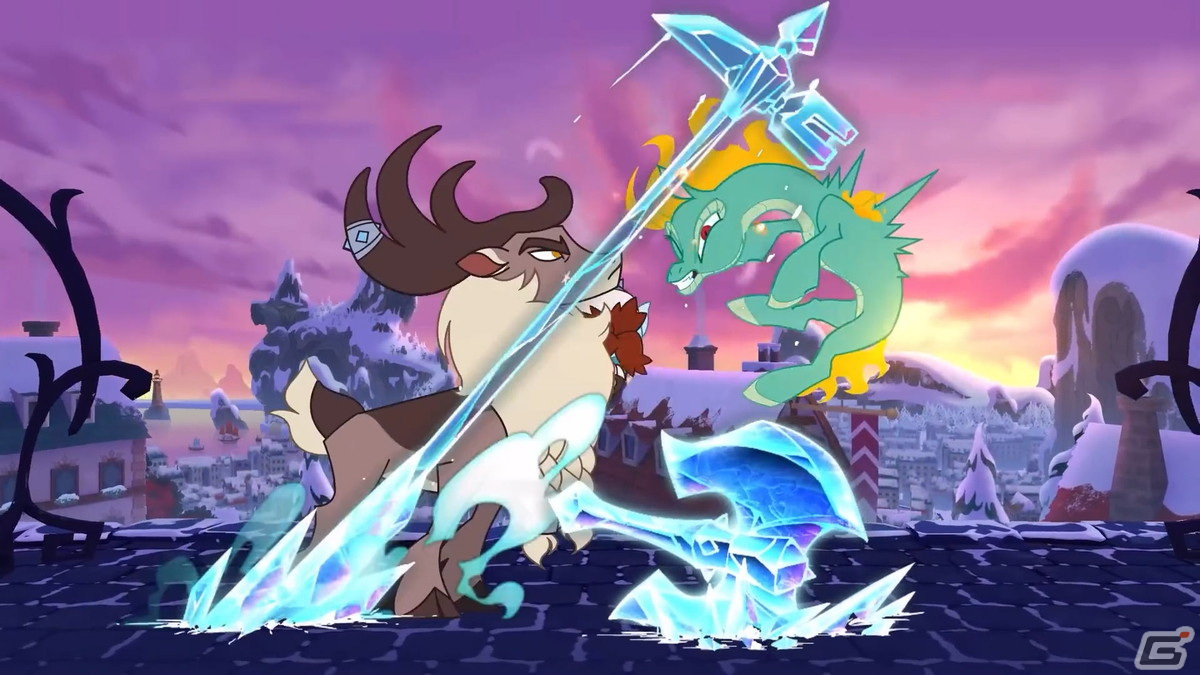 「Them's Fightin' Herds」氷で斧や盾を作り出すトナカイ「Stronghoof」が参戦！精霊「Vetr」とのタッグ攻撃で ...