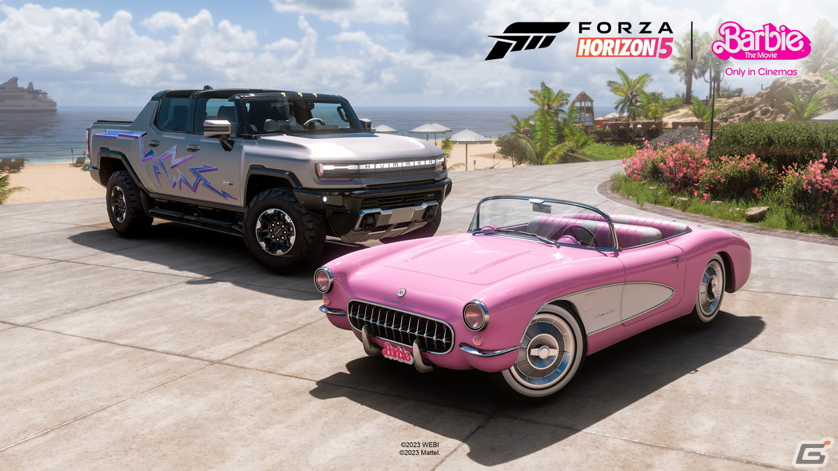 「Forza Horizon 5」に映画「バービー」の公開を記念したコンテンツが登場！バービーとケンの特別仕様車がもらえる | Gamer
