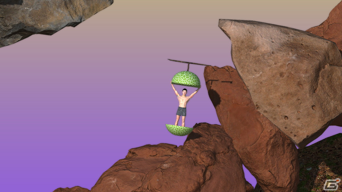 メロンに入った人間を操作し山を登る「Peeking at the peak」がSteamで配信開始―「Getting Over It with ...