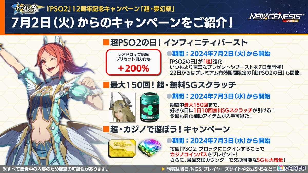 「PSO2 ニュージェネシス」2024年後半～2025年初頭のロードマップや「陰の実力者になりたくて！」「シャングリラ・フロンティア」コラボ ...