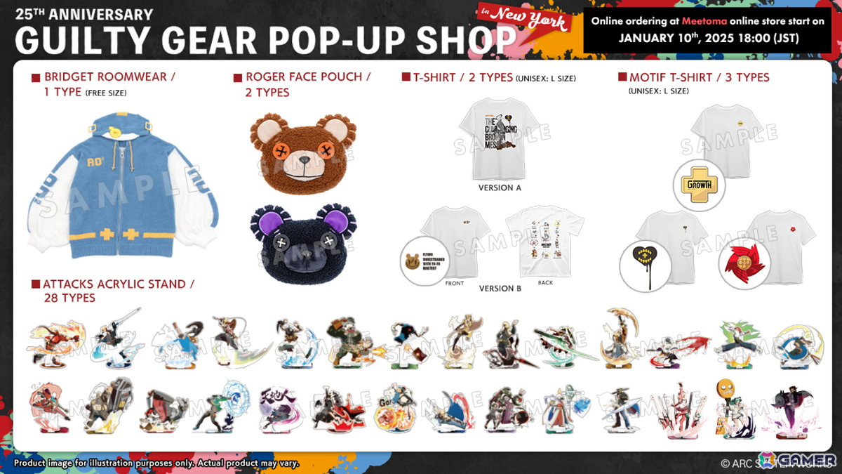 「GUILTY GEAR」25周年POP UP SHOPがニューヨークでも開催！期間終了後に全世界対応の通販が実施 | Gamer