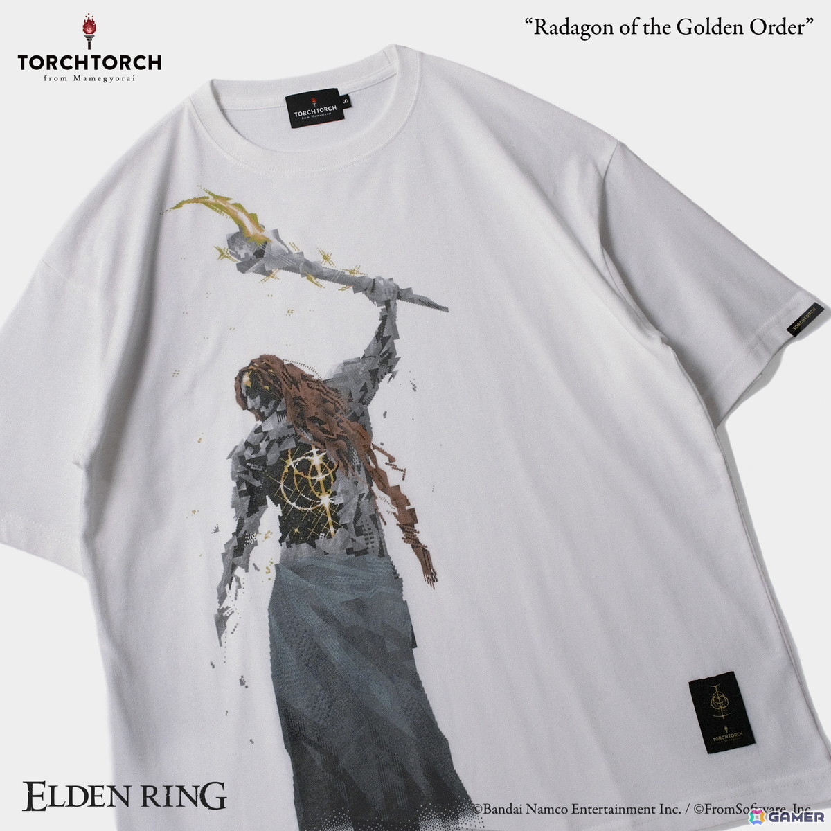 「ELDEN RING」とTORCH TORCHのコラボTシャツに「黄金律、ラダゴン」がラインナップ！槌を掲げ振り向こうとする印象的な後ろ姿を ...