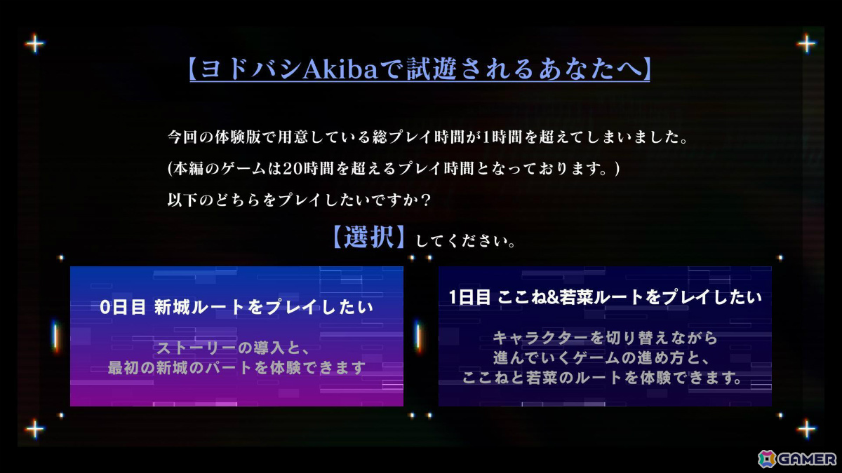 長編実写サスペンスゲーム「AKIBA LOST」ヨドバシAkibaだけで体験できる試遊ROMが登場！新城ルートかここね・若菜ルートか“選択”を ...